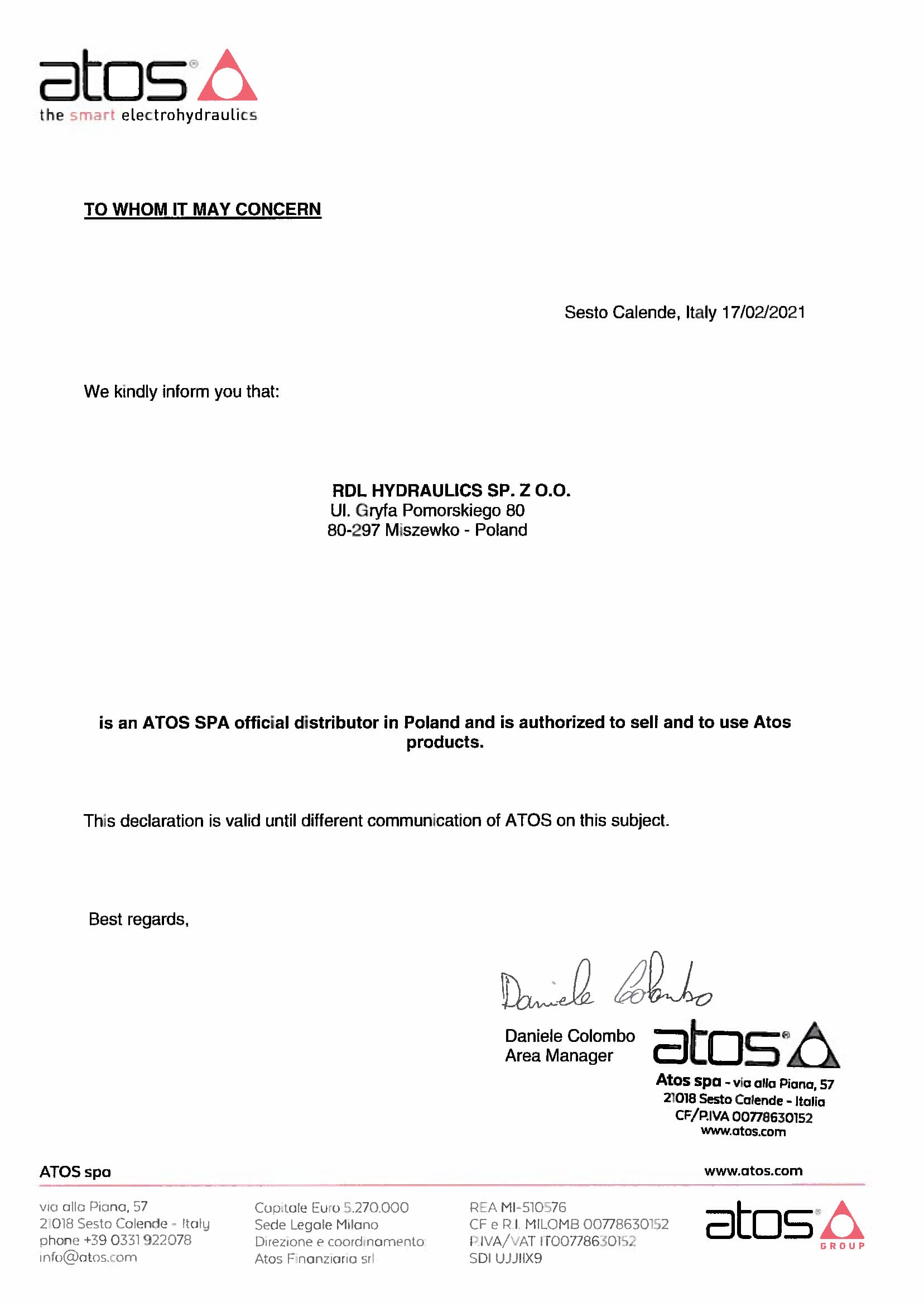 Atos - manufacturer of electrohydraulic components and systems